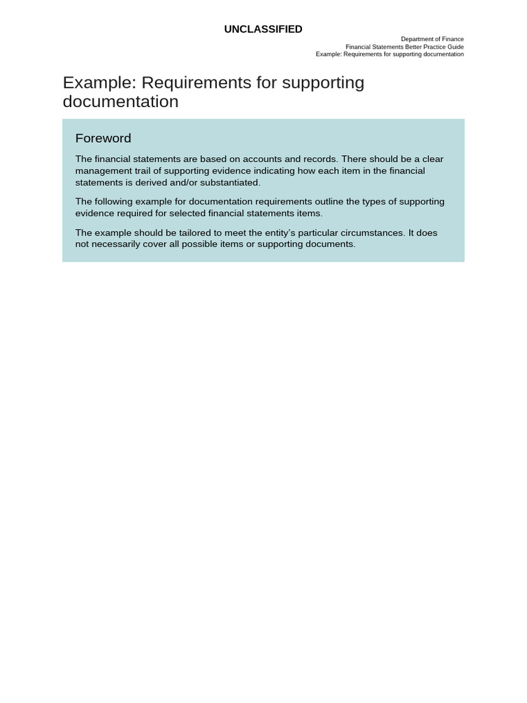 Example Requirements For Supporting Documentation | PDF | Banks | Equity (Finance)