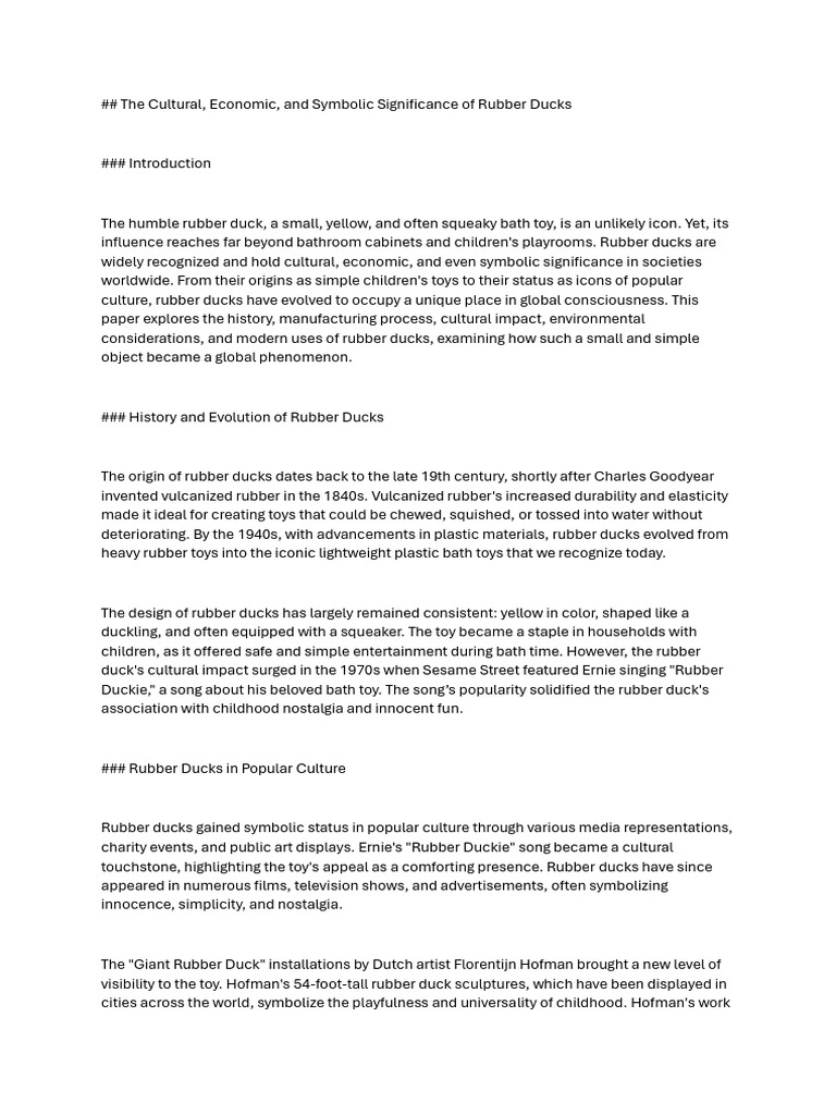 rubber ducks | PDF | Plastic | Sustainability