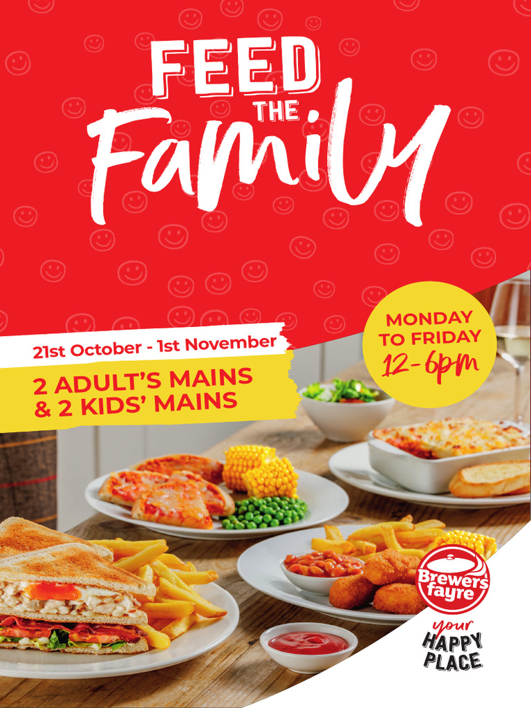 Brewers Fayre Feed The Family Menu October | PDF | Hamburgers | Bacon
