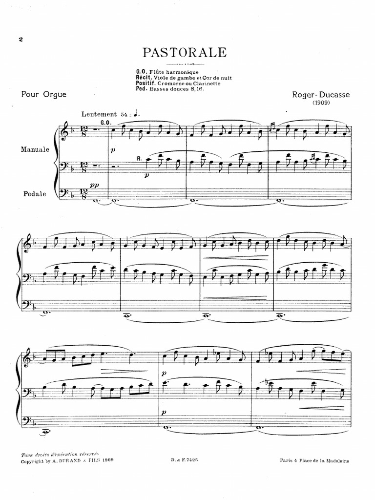 Roger-Ducasse - Pastorale (Organ) | PDF