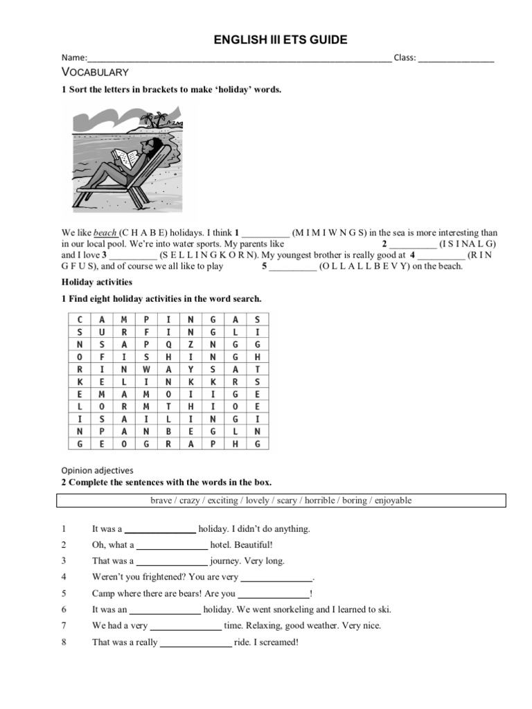 ETS GUIDE FOR ENGLISH III VOCABULARY, GRAMMAR, AND COMMUNICATION | PDF ...