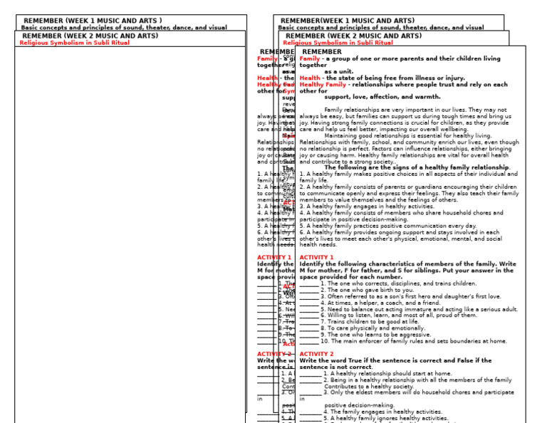 Q2 MUSIC AND ARTS 4 | PDF | Dances | Rituals