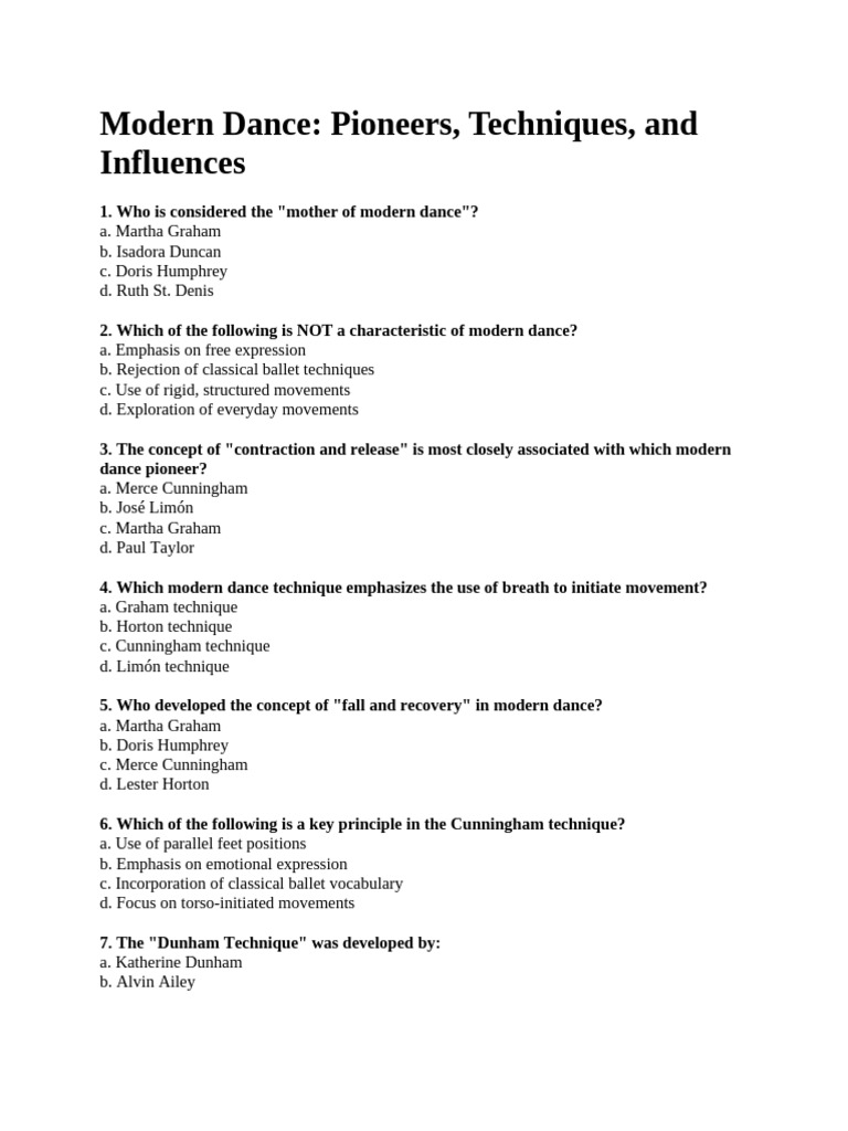 Modern Dance | PDF | Choreography | Dances