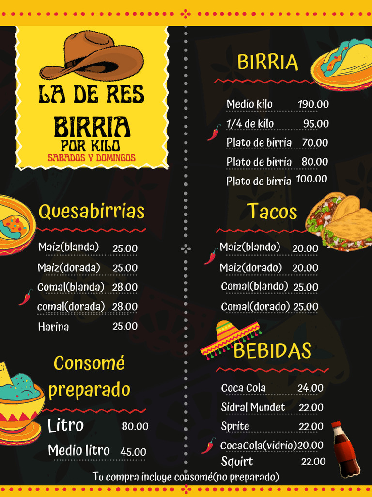 Menú Birria Ultimate Versión Official | PDF