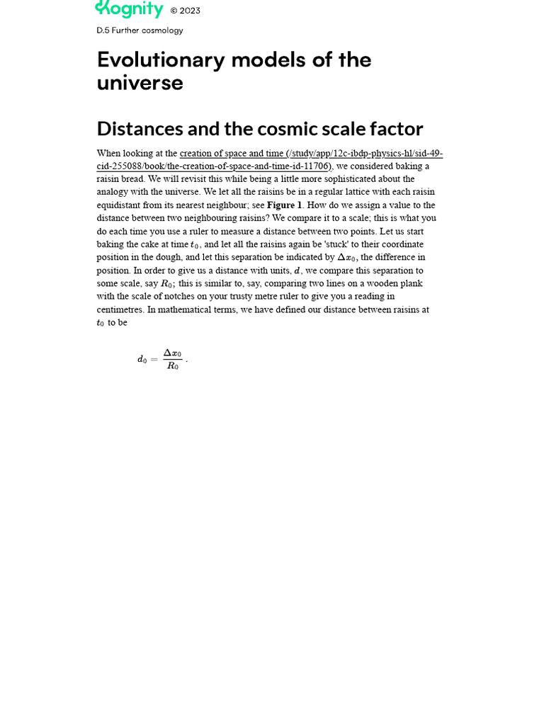 Evolutionary Models of The Universe - IBDP Physics HL FE2016 - Kognity ...