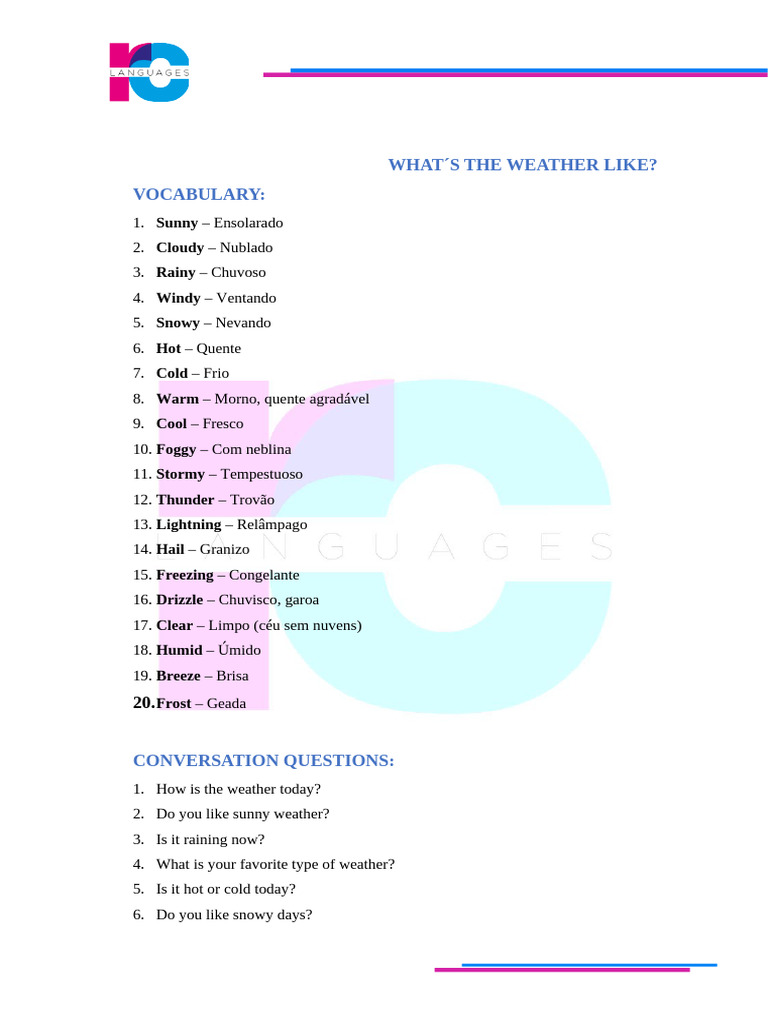 The Weather | PDF | Travel