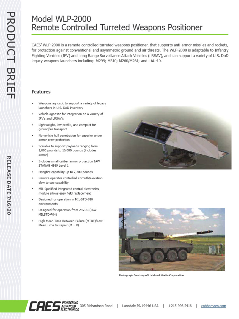 Remote Controlled Turreted Weapons Positioner | PDF | Military ...
