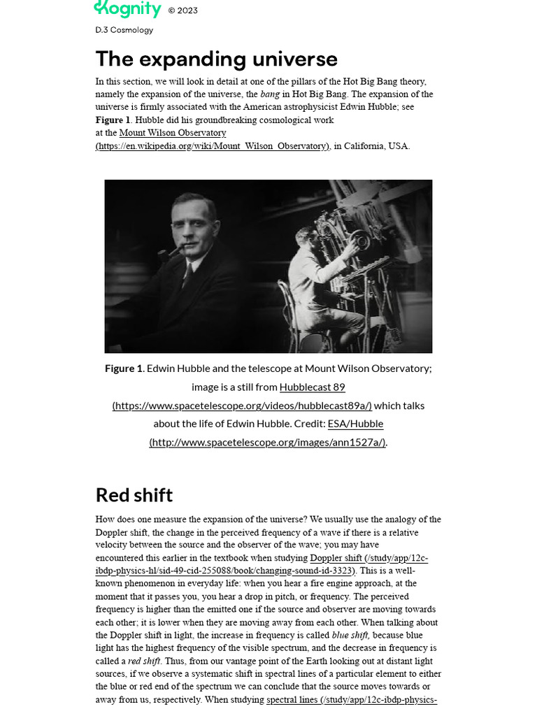 The Expanding Universe - IBDP Physics HL FE2016 - Kognity-3 | PDF ...