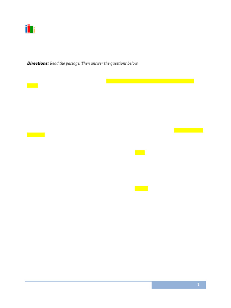 Critical Thinking Reading Comprehension Worksheets | PDF | Books | E Reader