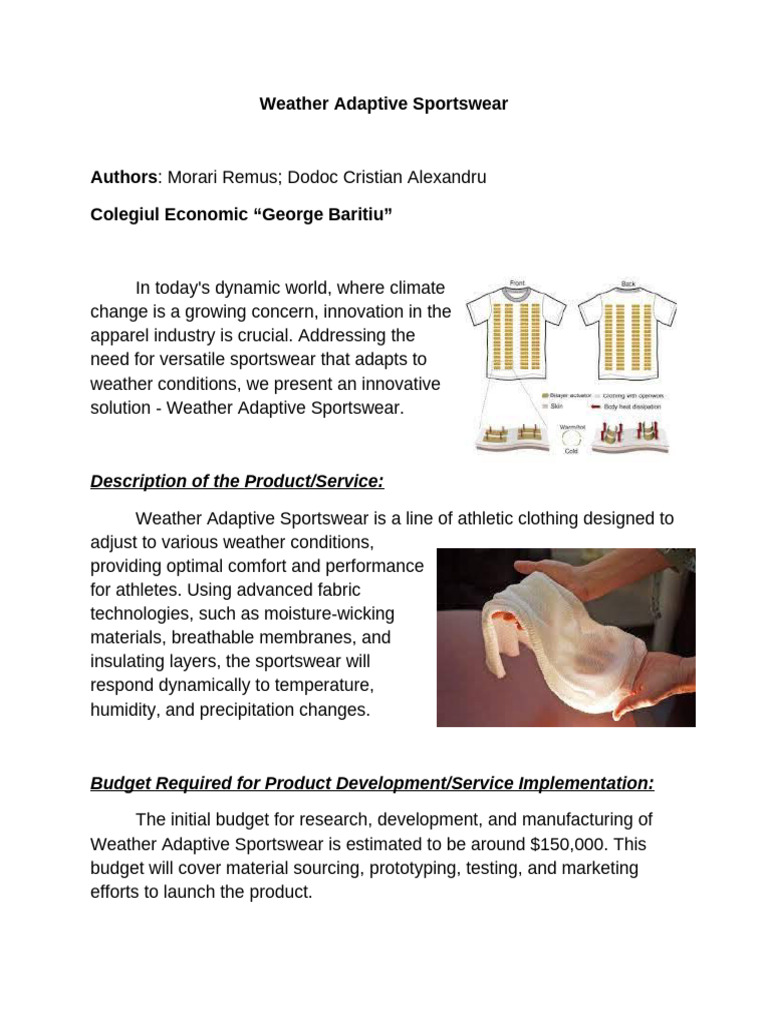 Weather Adaptive Sportswear | PDF | Clothing