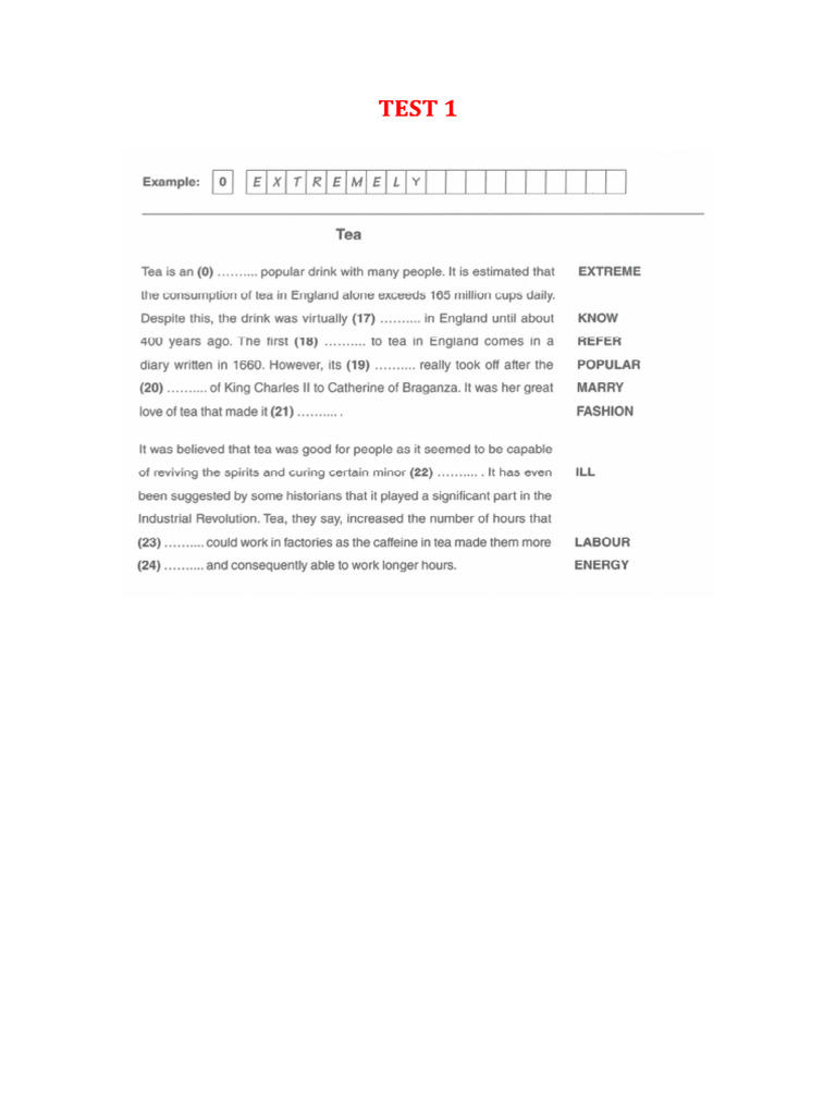 Grammar Part 3 (Tests 1-5) Tea | PDF