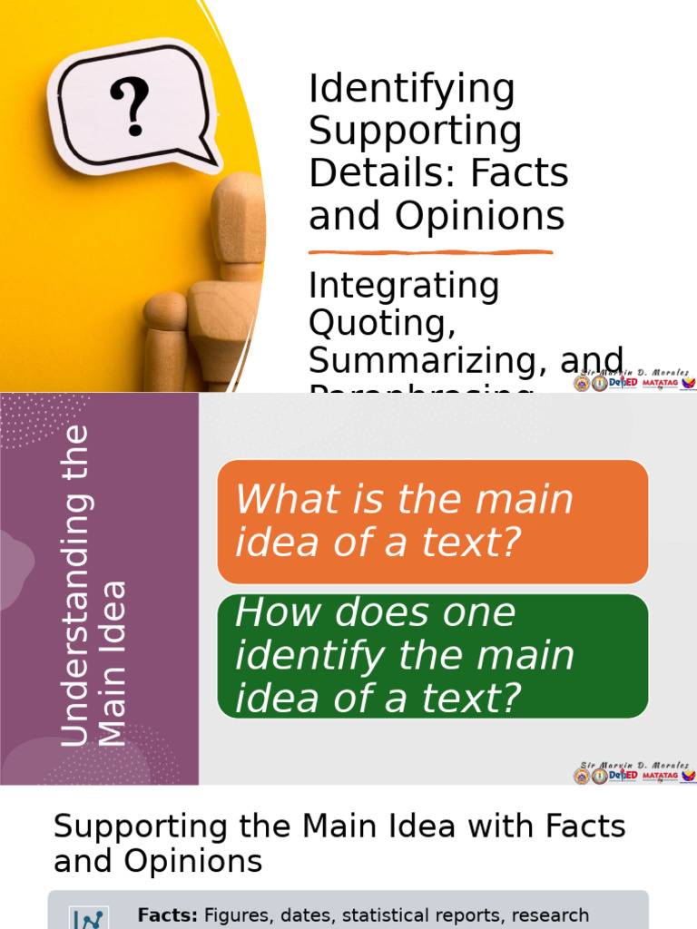 Identifying Supporting Details Facts and Opinions | PDF | Policy | Evidence