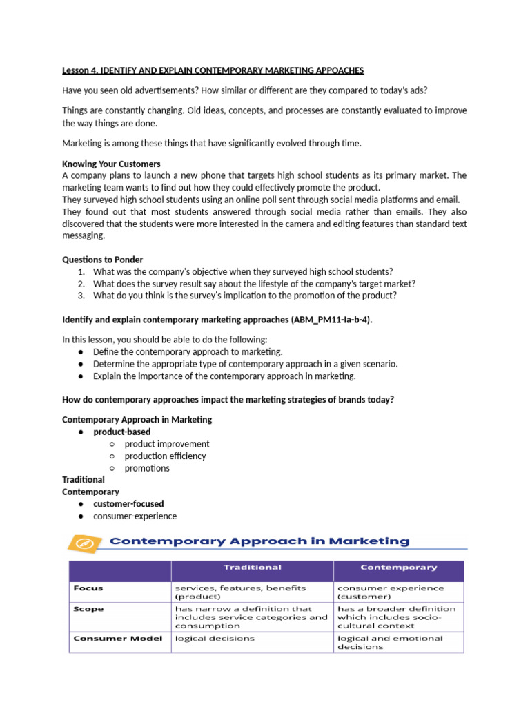 Contemporary Marketing Approaches Explained | PDF | Marketing | Digital ...