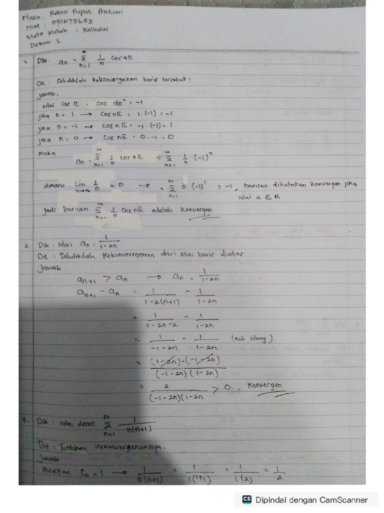 Diskusi 1 Matkul Kalkulus 2 | PDF