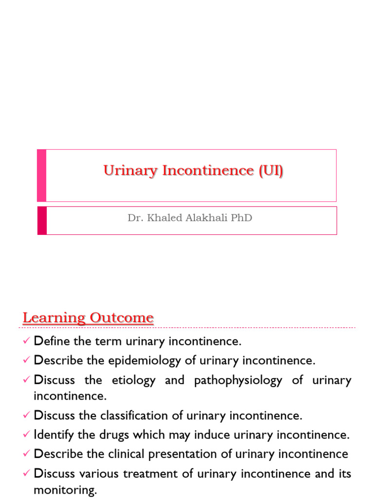 Urinary Incontinence (UI) | PDF | Urinary Incontinence | Urination