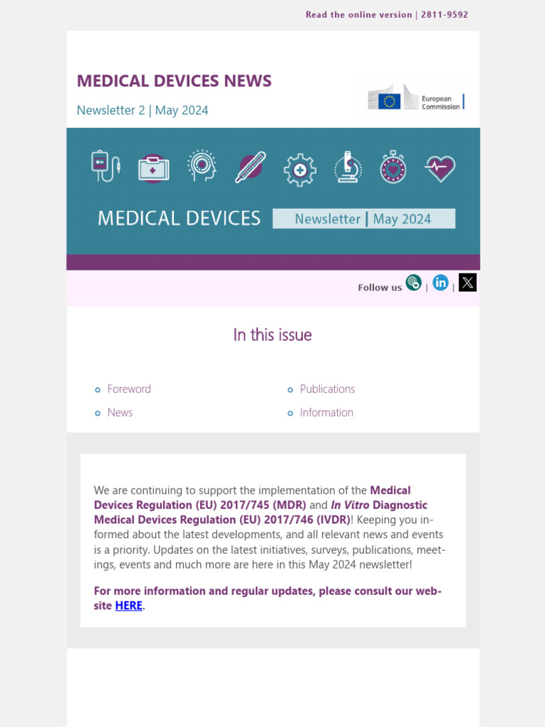 EU Newsletter 1717313600 | PDF | Medical Device