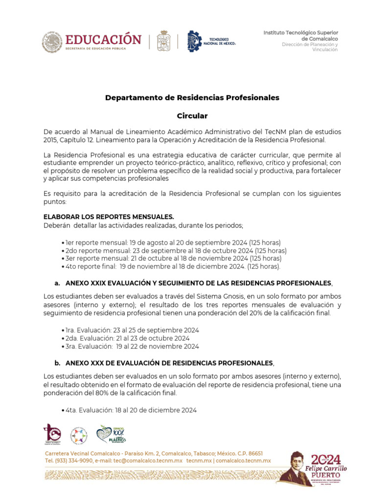 Requisitos Residencia Profesional TecNM | PDF