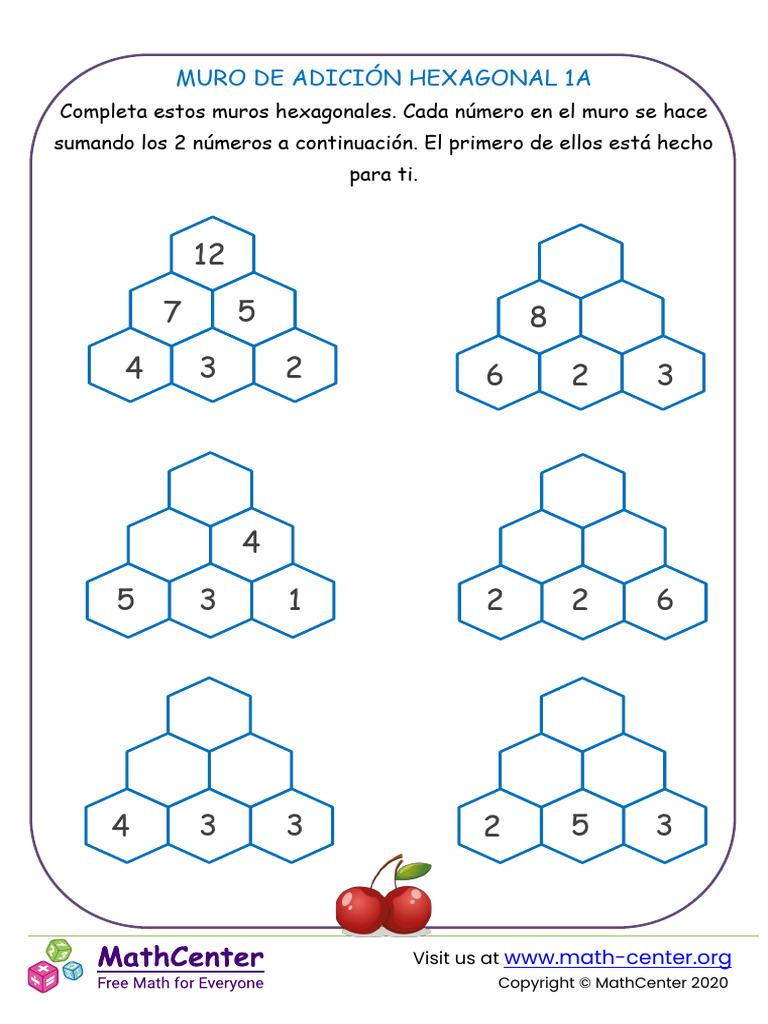 Hexagon Addition Wall 1a Questions | PDF