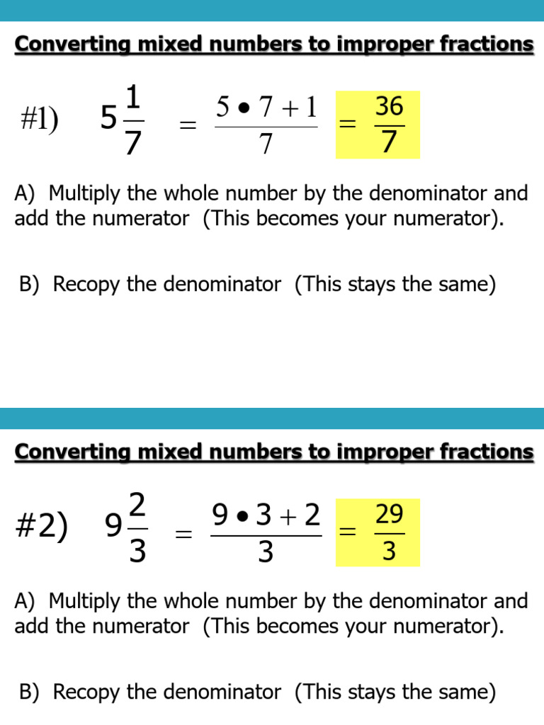 Improper Fraction Demo | PDF