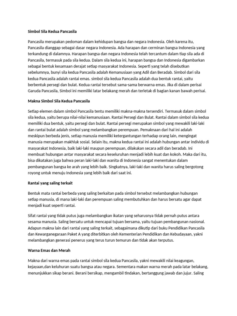 Makna Simbol Sila Kedua Pancasila | PDF | Ilmu Sosial