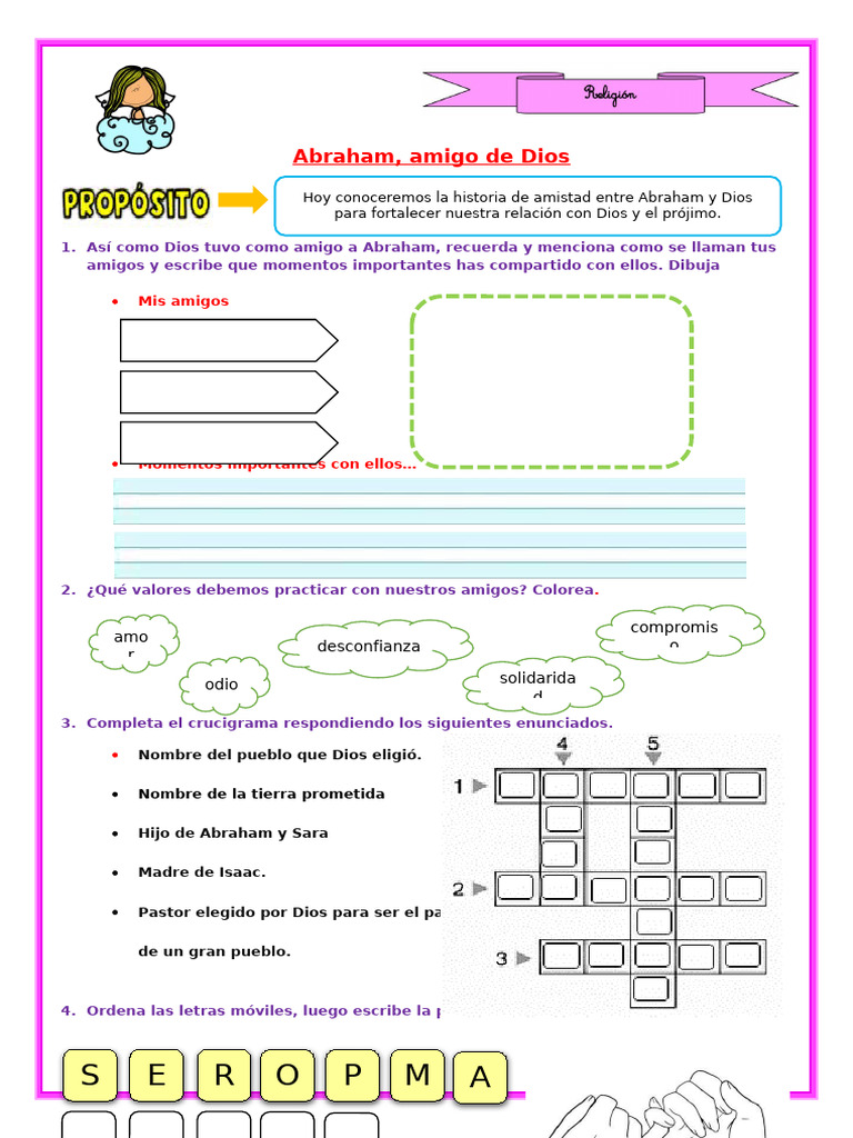 E4 S3 Ficha D2 Religión Abraham Amigo de Dios | PDF | Abrahán | Creencia religiosa y doctrina