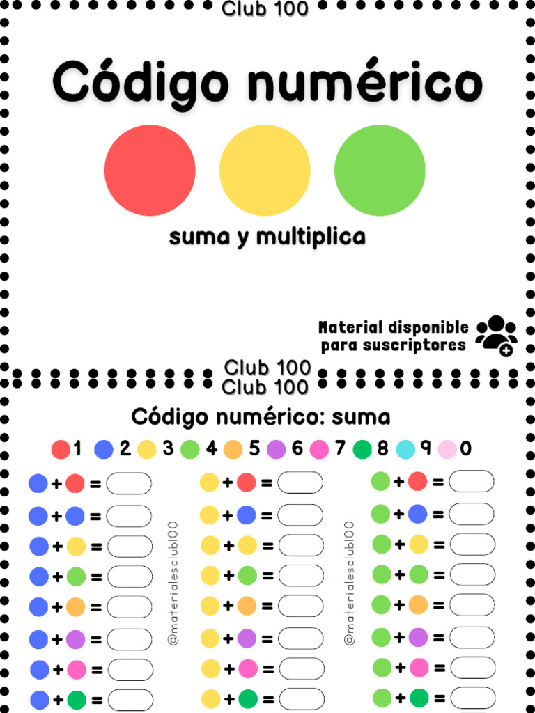 Codigo Numerico Suma y Multiplica | PDF