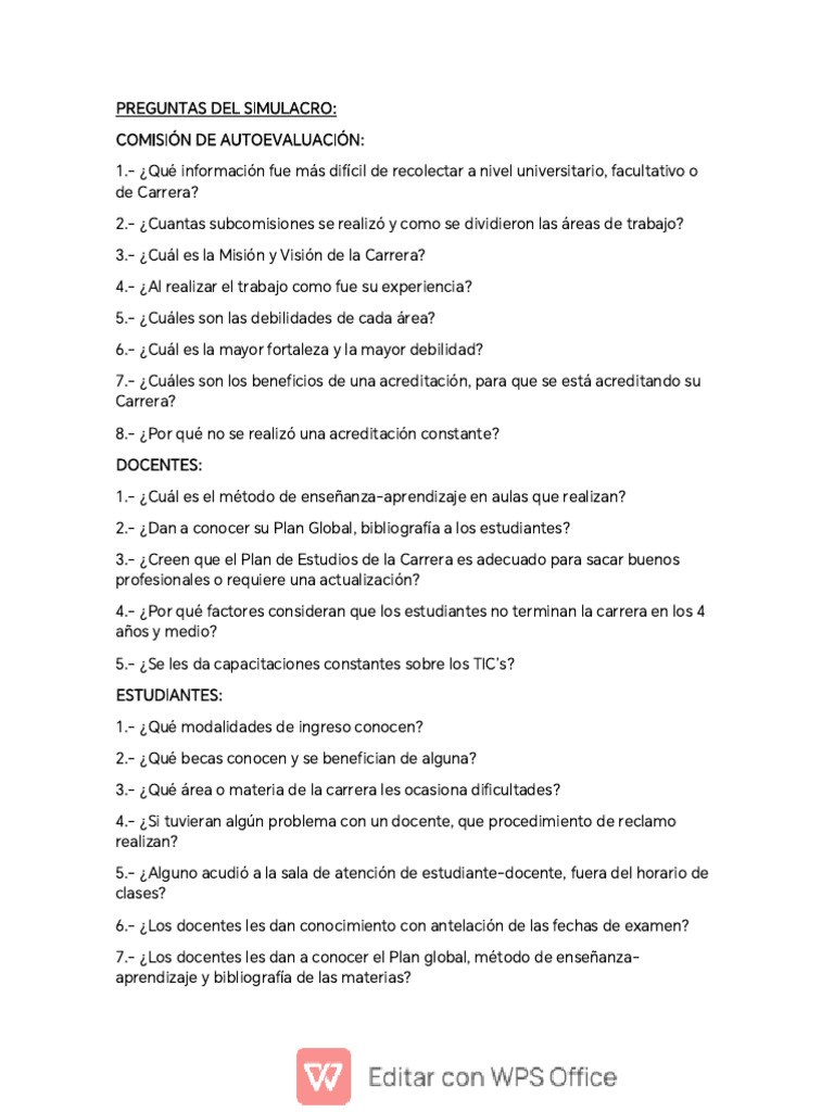 Preguntas Del Simulacro | PDF | Enseñando | Modificación de comportamiento