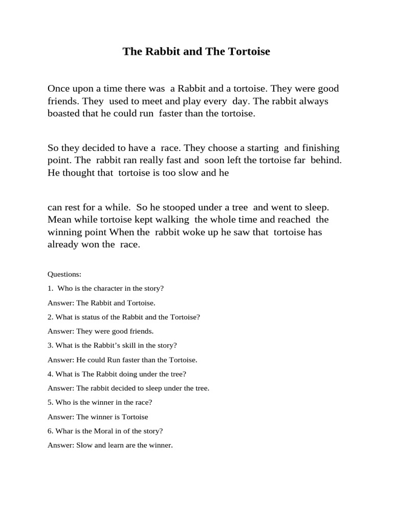 The Rabbit and The Tortoise | PDF