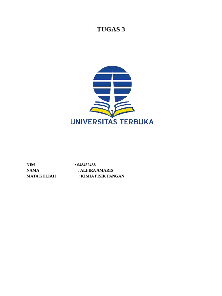 Tugas 3 Kimia Fisik Pangan | PDF