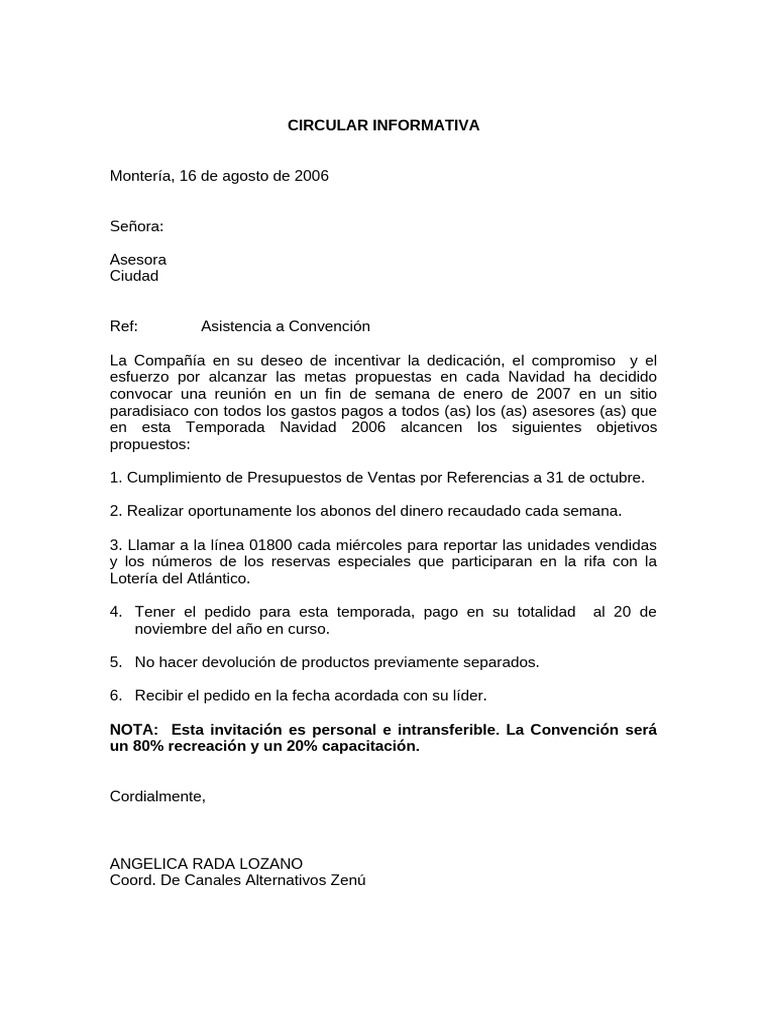 Circular Informativa | PDF