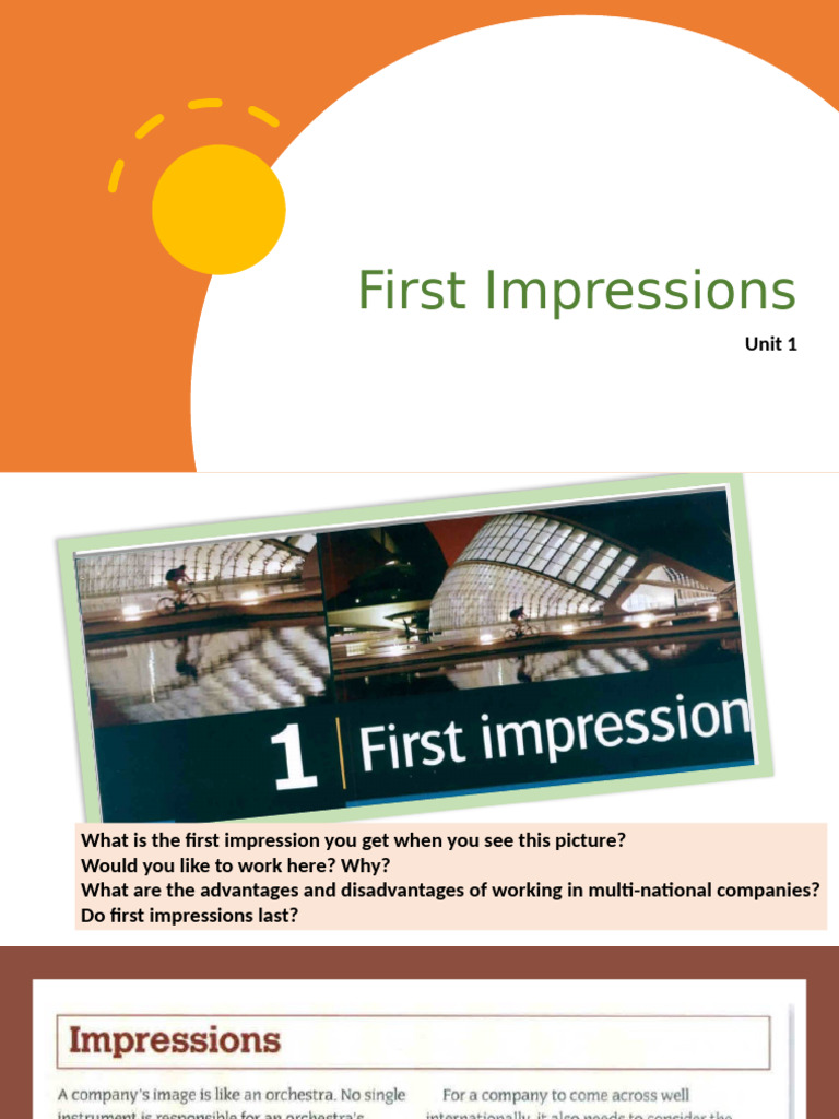 1 First Impressions | PDF