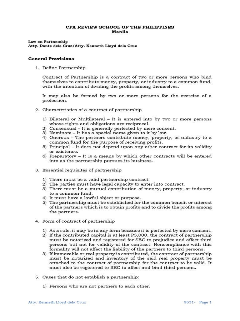 Partnership Supplementary Notes | PDF | Limited Partnership | Partnership