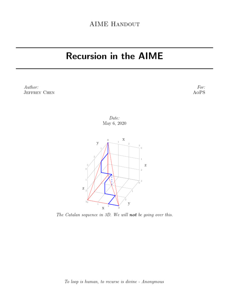 GOOD - Recursion - in - The - AIME | PDF | Recurrence Relation | Mathematical Objects