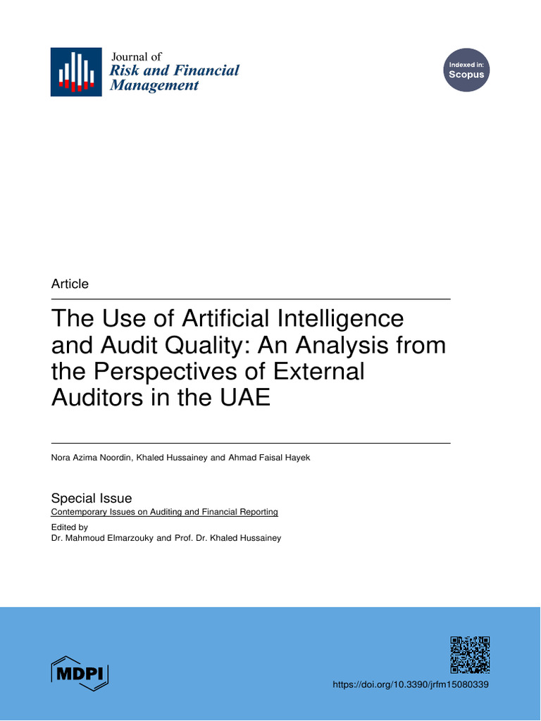 JRFM 15 00339 With Cover | PDF | Audit | Artificial Intelligence