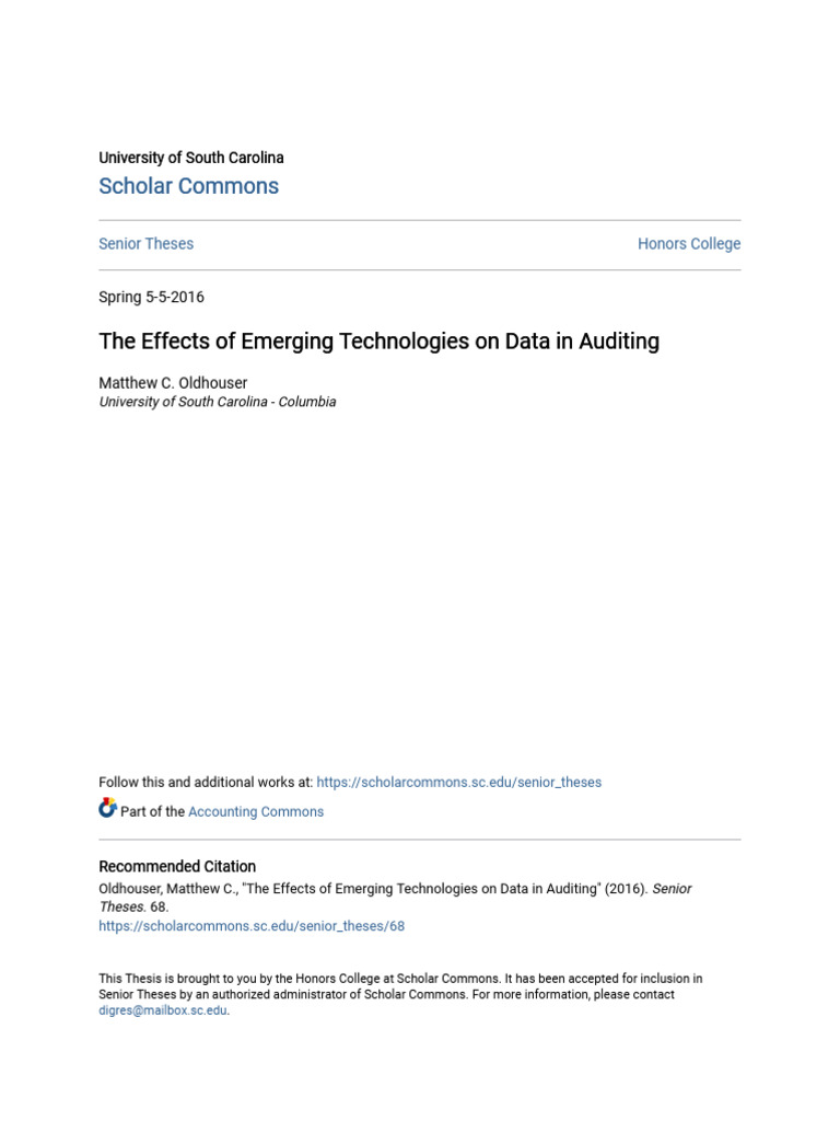 The Effects of Emerging Technologies On Data in Auditing | PDF | Audit ...