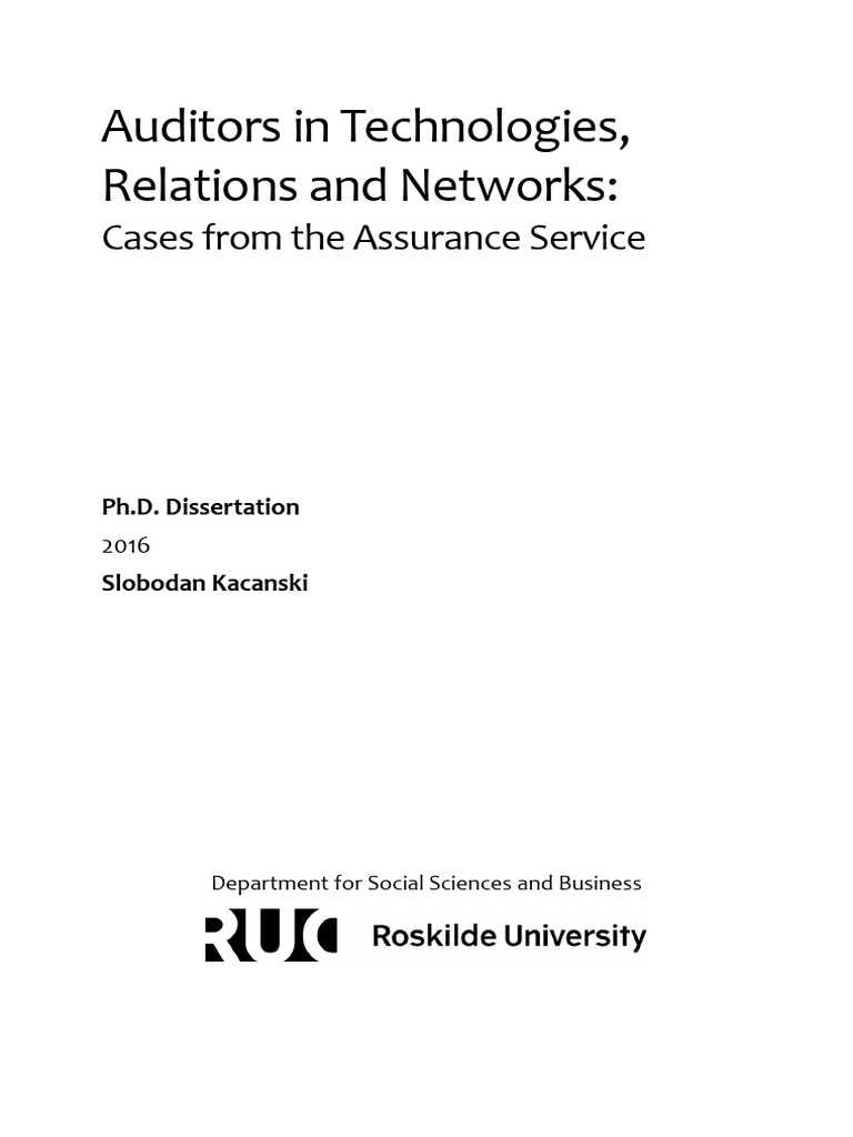 PHD Dissertation Final Document 002 SK | PDF | Audit | Social Network