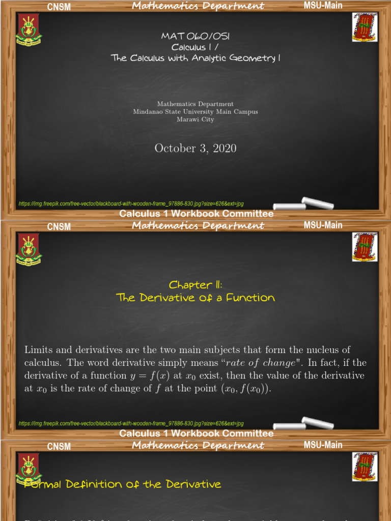 Chapter 1 Beamer 3 For Students 1 | PDF | Derivative | Function ...