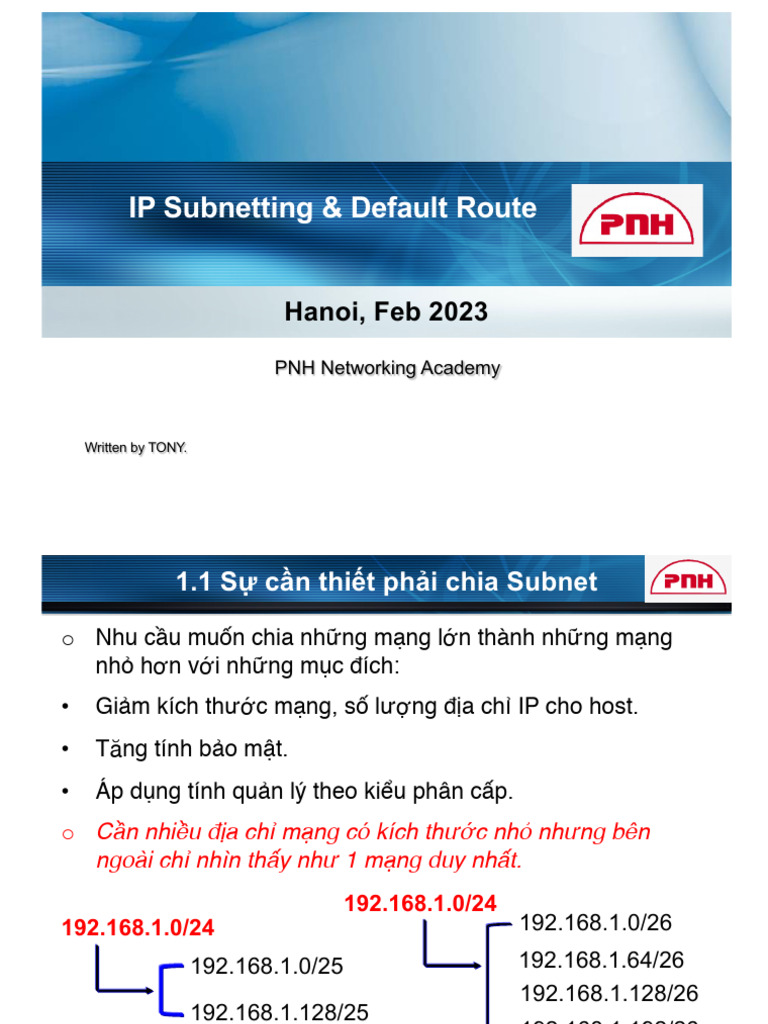 Session 05. Subnetting Default Route | PDF