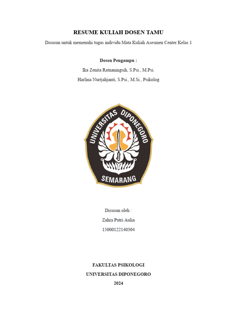 Zahra Putri Aulia - 15000122140304 - Resume KulDostam | PDF