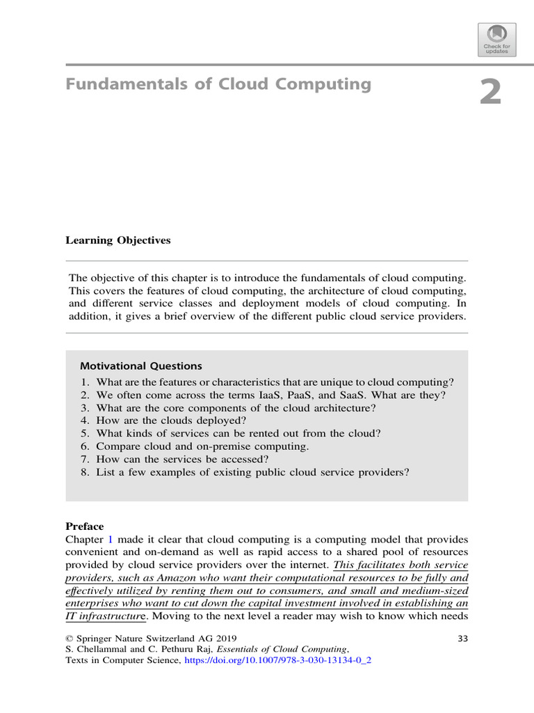 Fundamentals of Cloud Computing: Learning Objectives | PDF | Cloud Computing | Software As A Service