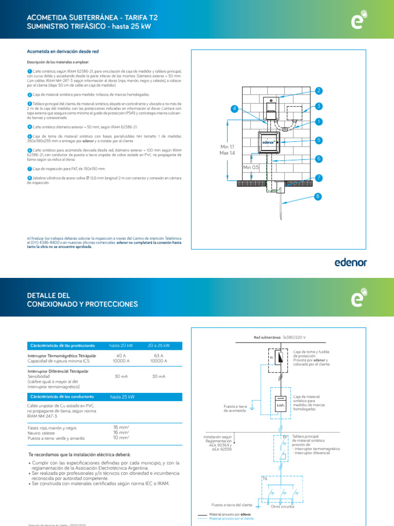Acometida Subterránea: Materiales y Normas | PDF | Cableado eléctrico ...