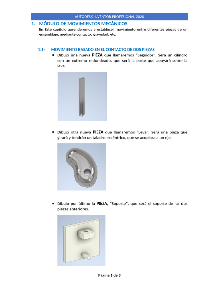 AUTODESK INVENTOR PRO 2020 - Modulo Mov. Mec. | PDF