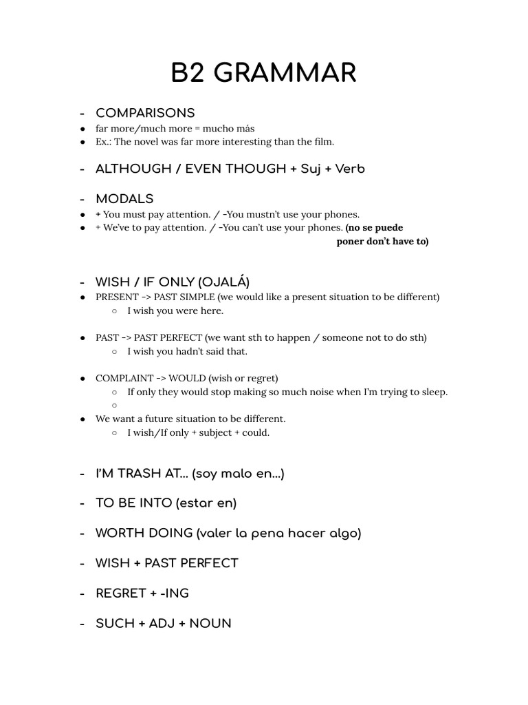 B2 Grammar: - Comparisons | PDF