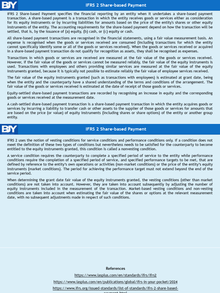 IFRS 2 Share-based Payment | PDF | Fair Value | Equity (Finance)
