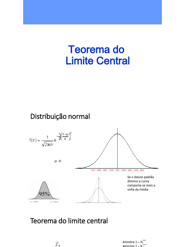 Teorema do Limite Central e Intervalos | PDF | Desvio padrão ...