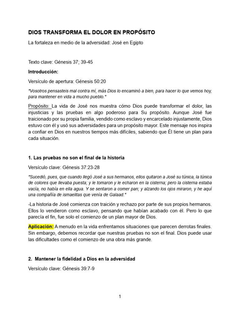 Dios Transforma El Dolor en propósito-PREDICACION | PDF | Elijah | Moisés