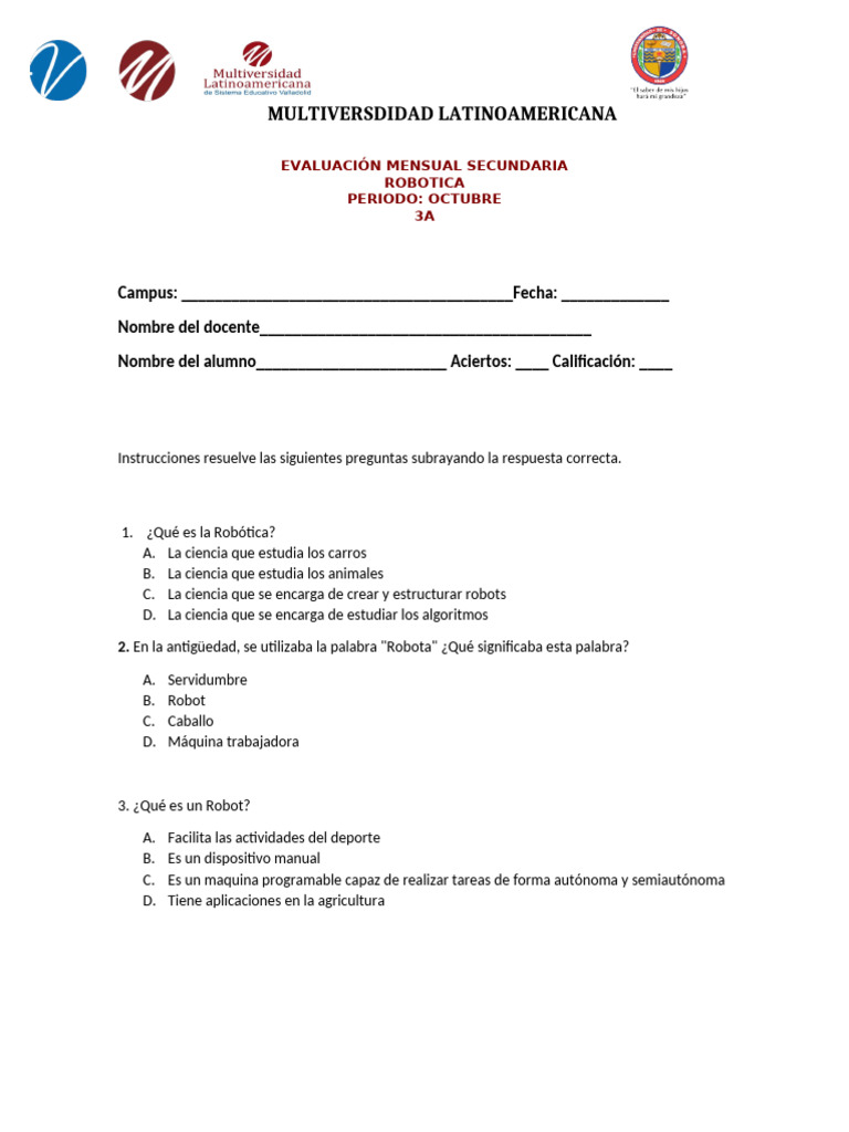 Robotica 3A | PDF | Tecnología