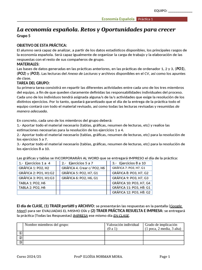 PE1 Enunciados ECO 2024-2025 | PDF | Desempleo | Empleo