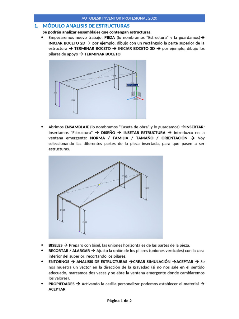 AUTODESK INVENTOR PRO 2020 - Analisis de Estructuras | PDF | Métodos y materiales de enseñanza ...