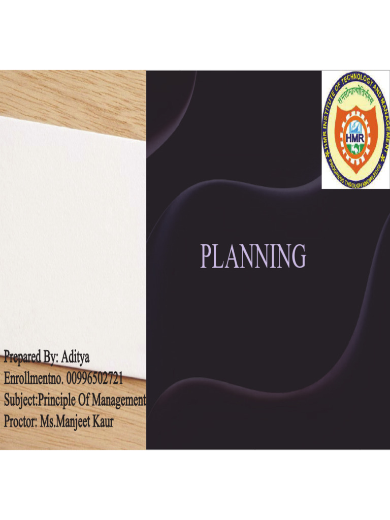 Introduction-to-Planning-in-Management | PDF